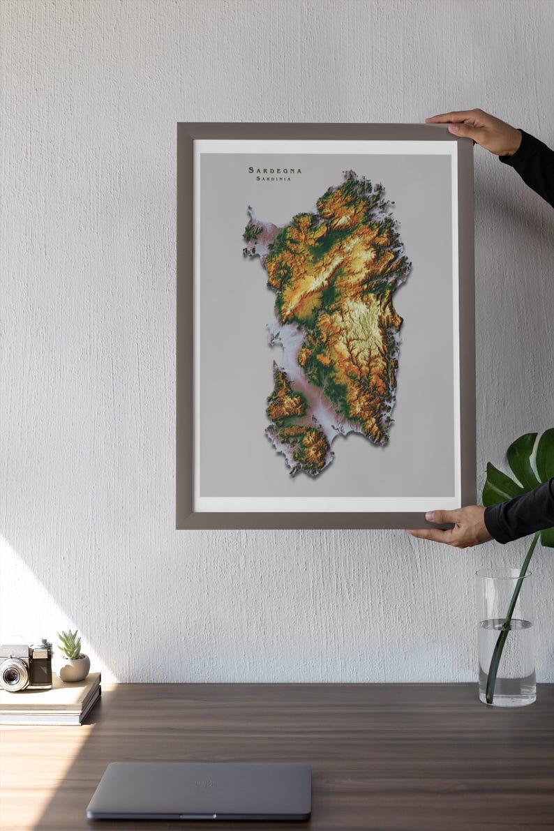 Sardinia Map| Sardinia Relief Map | Printable Terrain Map | Italy Map ...