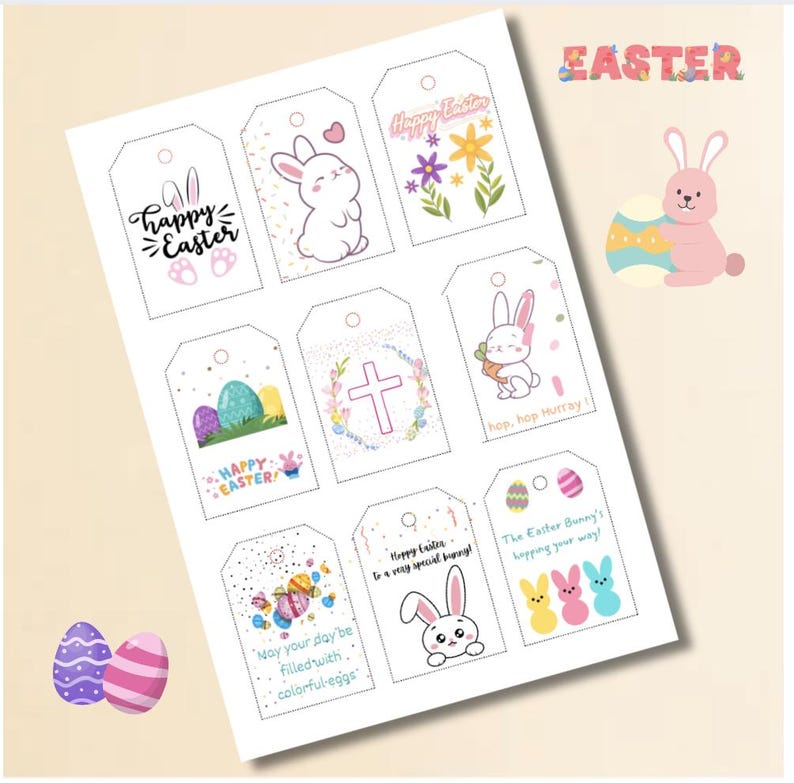 EASTER Gift Tags Printable - Etsy