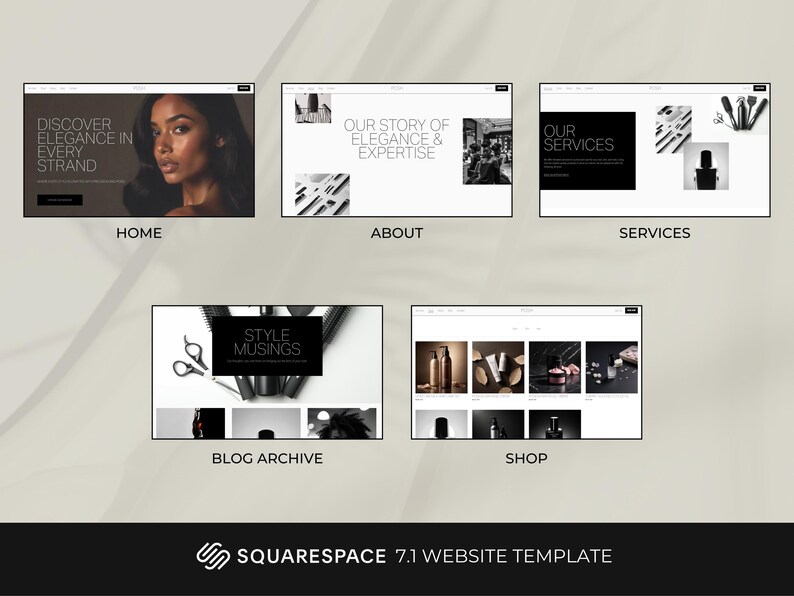 Luxury Squarespace 7.1 Website Template | Hairstylists, Estheticians, Self-care Brands ...