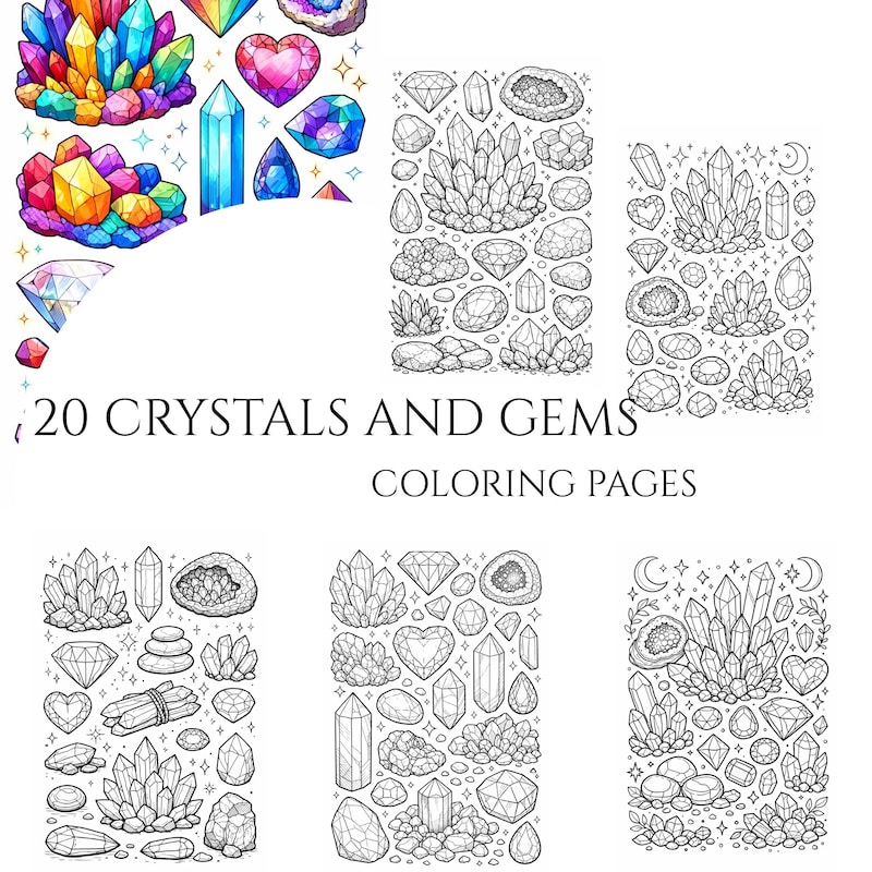 Gem Coloring Book - Etsy UK