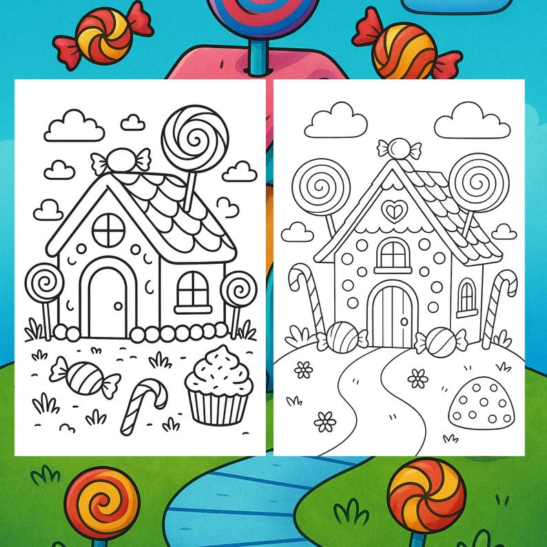 20 Cute Candy House Coloring Pages - Adult and Kids Coloring Book ...
