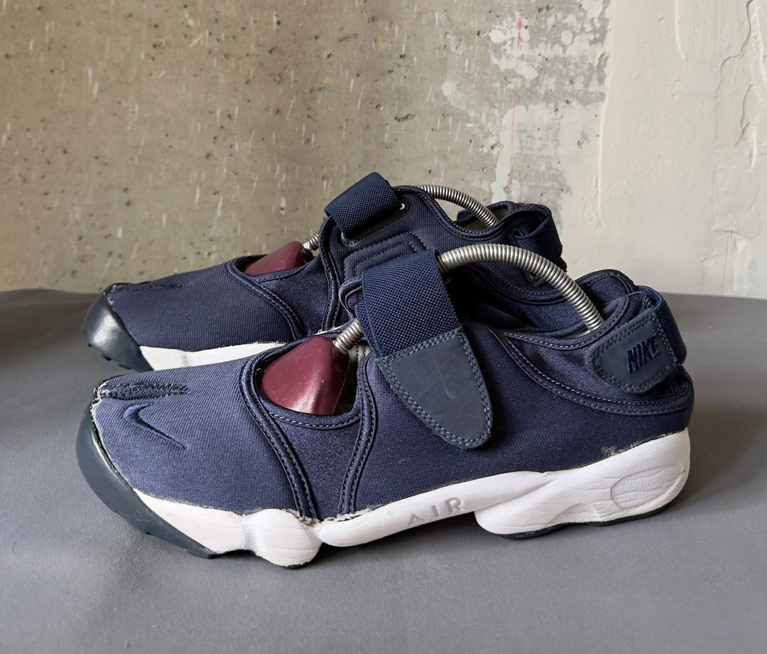 Crazy Vintage Nike Air Rift Ninja Sandals Tabi Blue White Classic Logo ...