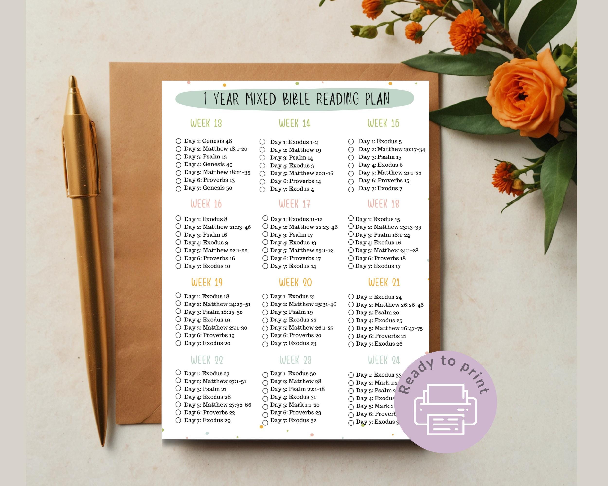 12 Month Bible Reading Plan, Non-chronological Plan, Bible Study ...