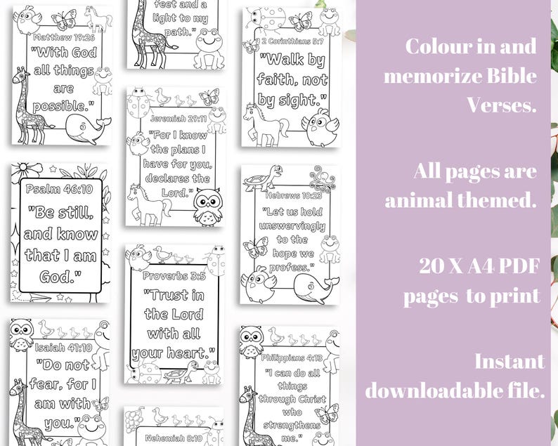 Faith-based Printable Activities, 20 Sunday School Coloring Pages ...