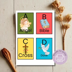 Bible Abcs Flash Cards for Kids, Christian Learning Resource ...