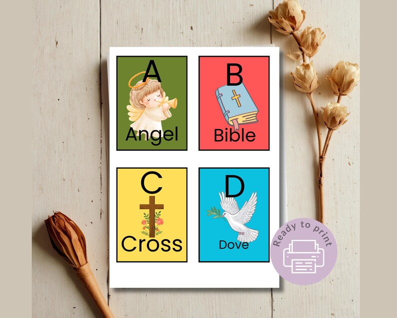 Bible Abc’s Flashcards, Christian Learning Resources Kit, Kids ...