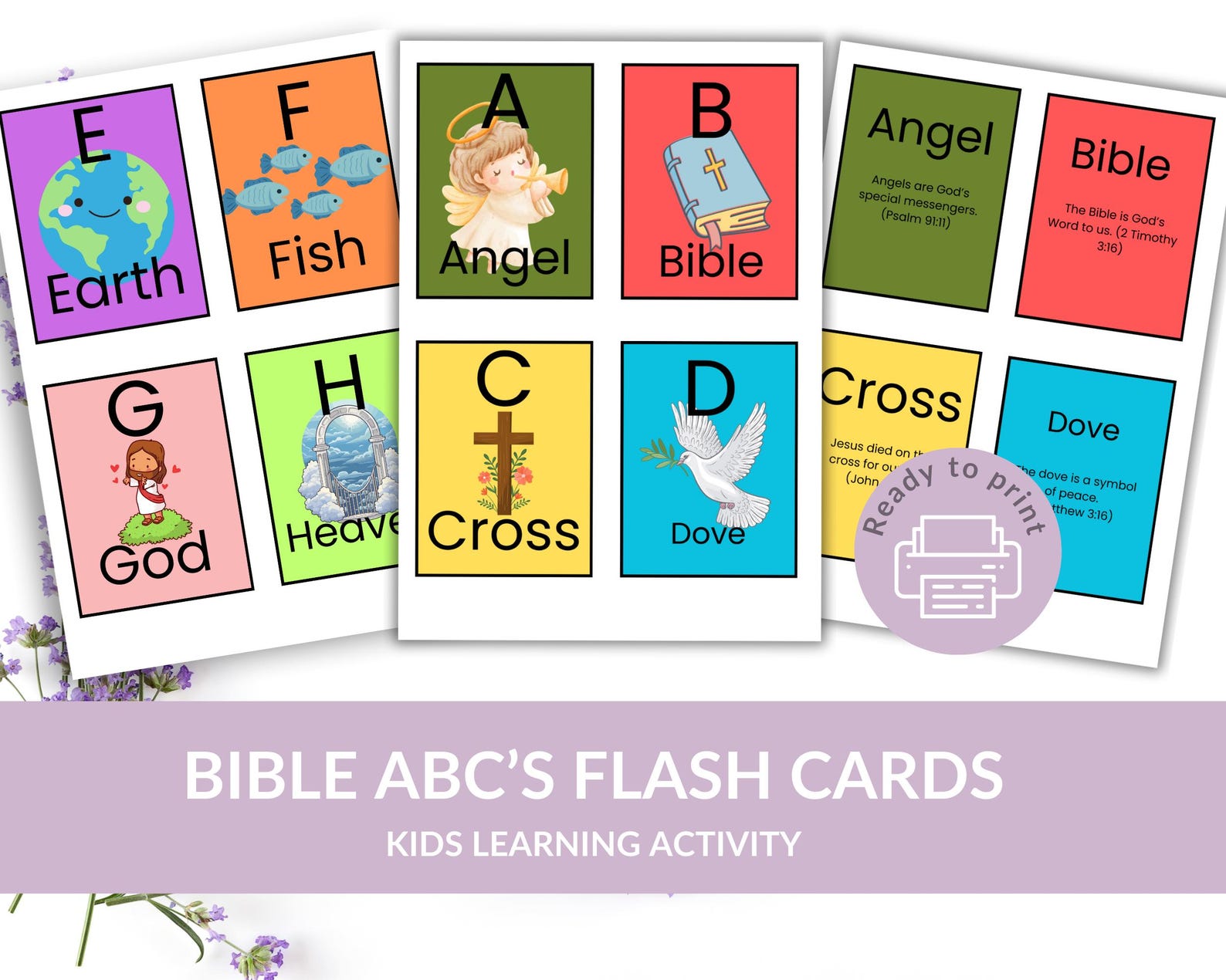 Bible Abcs Flash Cards for Kids, Christian Learning Resource ...