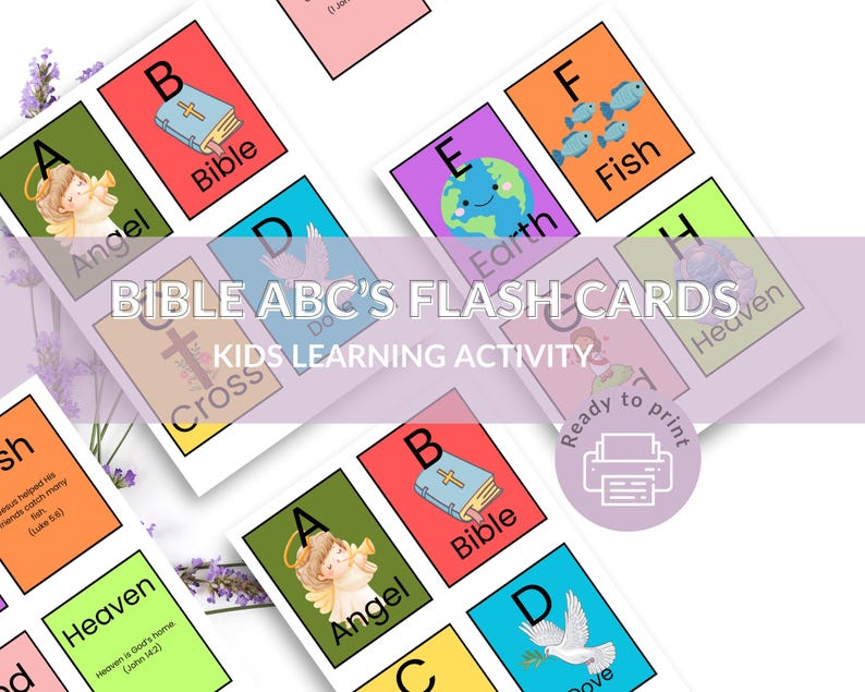 Kids Bible Abcs Flash Cards, Christian Learning Resources Kit ...
