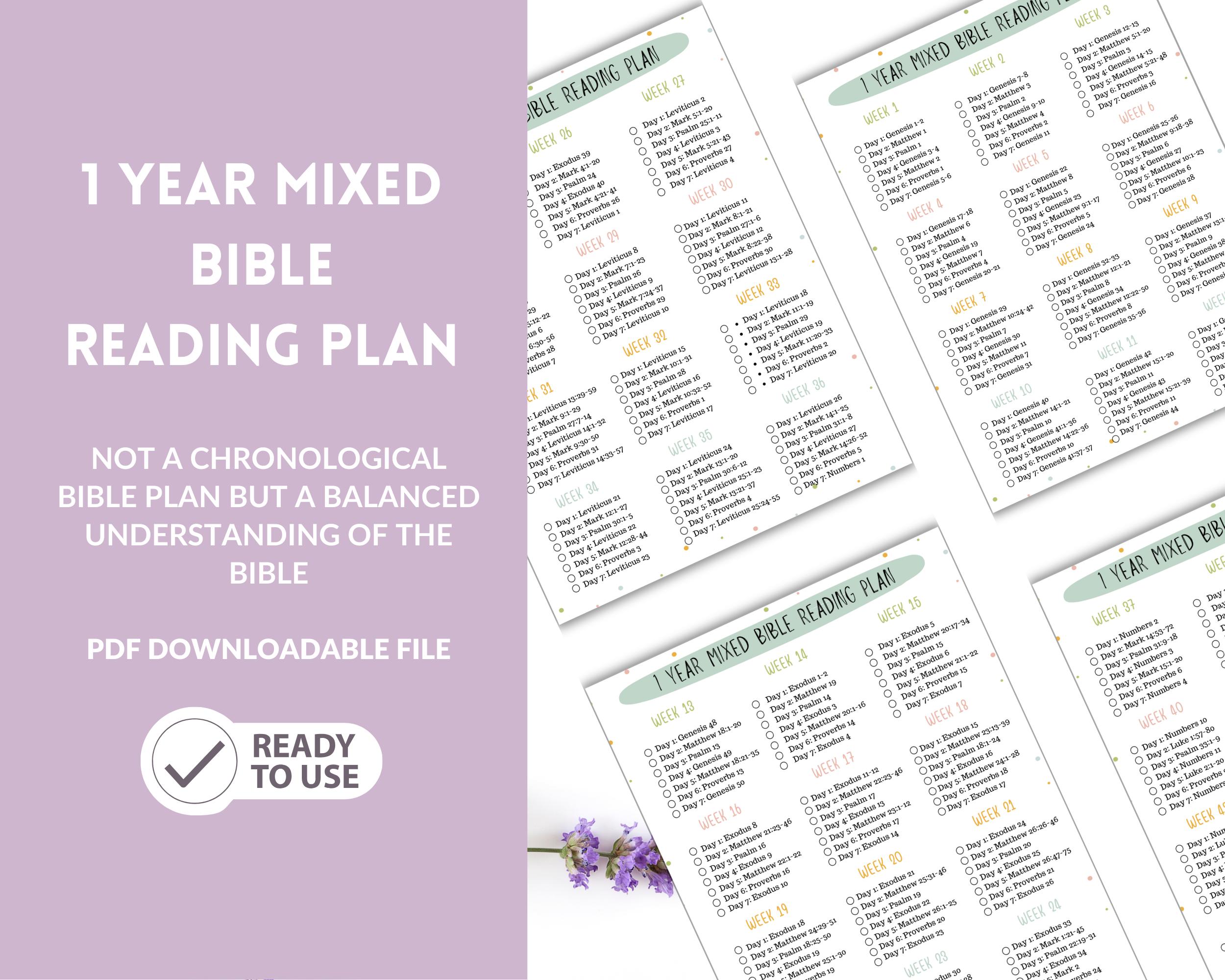 12 Month Bible Reading Plan, Non-chronological Plan, Bible Study ...