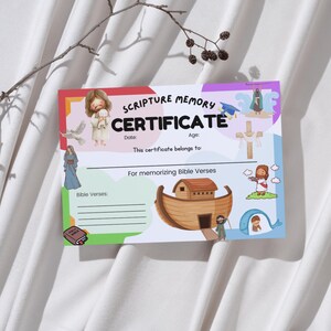 Bible Verse Memorization Certificates for Kids, Sunday School ...
