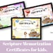 Bible Verse Memorization Certificates, Sunday School Reward Certificate ...