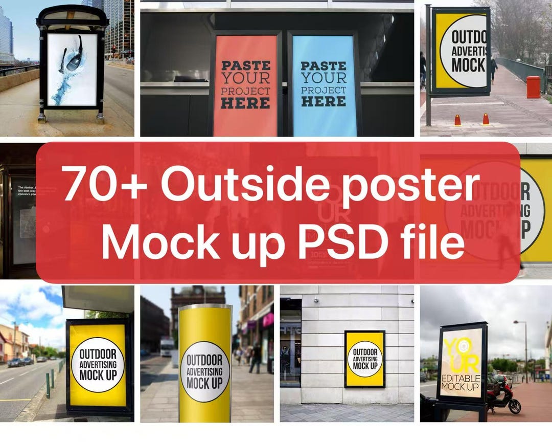 Outdoor Poster PSD Mockups High-quality | 70+ PSD - Etsy