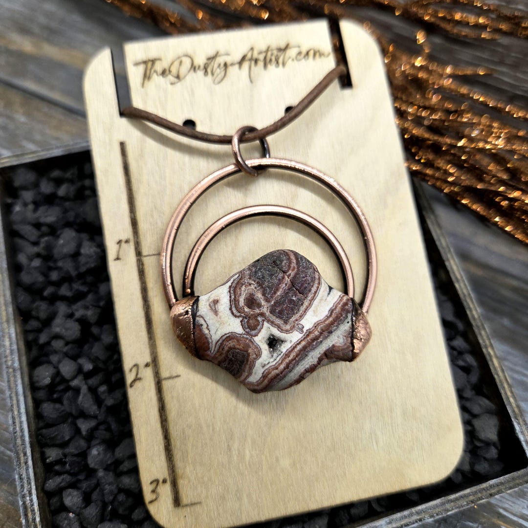 Rock Hound's Treasure: Agate Rough Stone Pendant in Copper Setting - Etsy