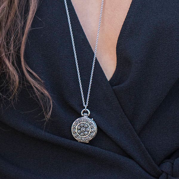 Long Locket Necklace - Etsy