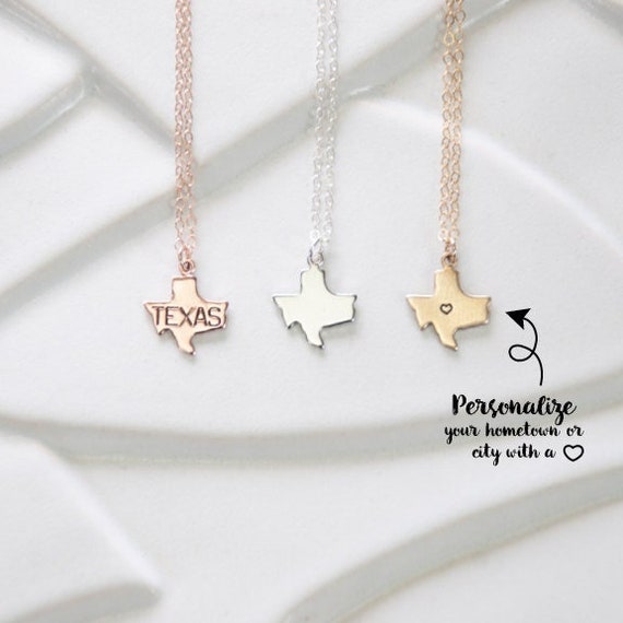 Texas State Small Texas Charm in Rose Gold Dallas Fort Worth - Etsy