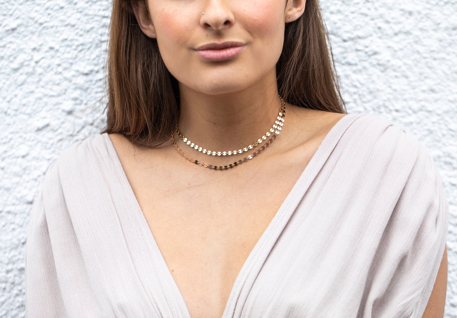 Sterling Silver Coins Choker Necklace Silver Small Circle - Etsy