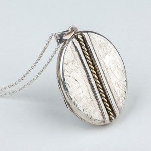 Antique Huge Sterling Silver Locket Necklace With Twisted Design and ...