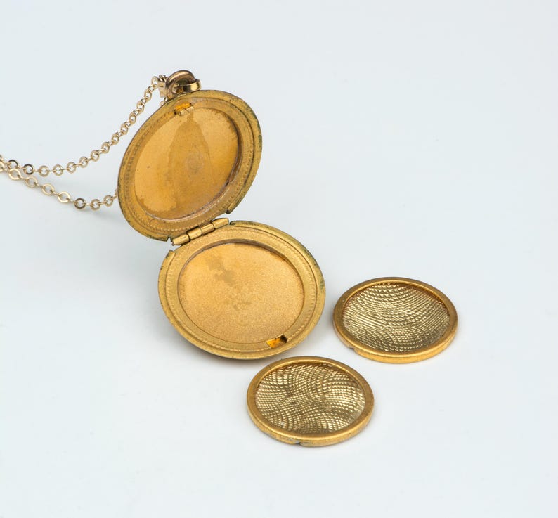 Art Nouveau Floral Locket Pendant, Simple Locket Gift, Long Antique ...