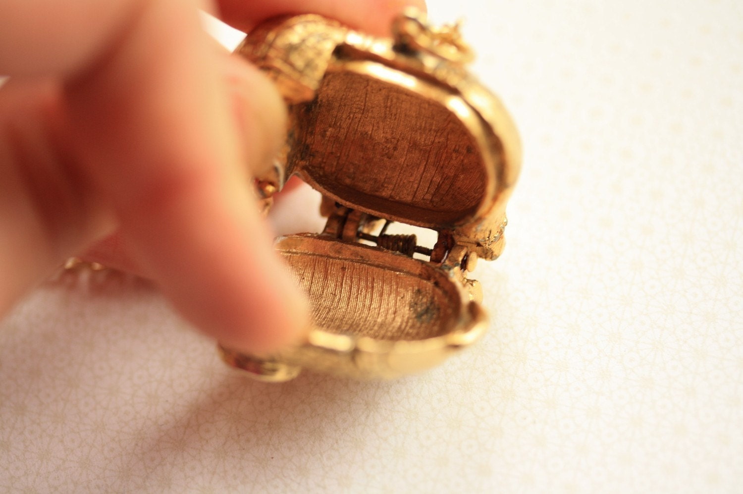 Vintage Elephant Locket Long Necklace Gold Elephant Red - Etsy