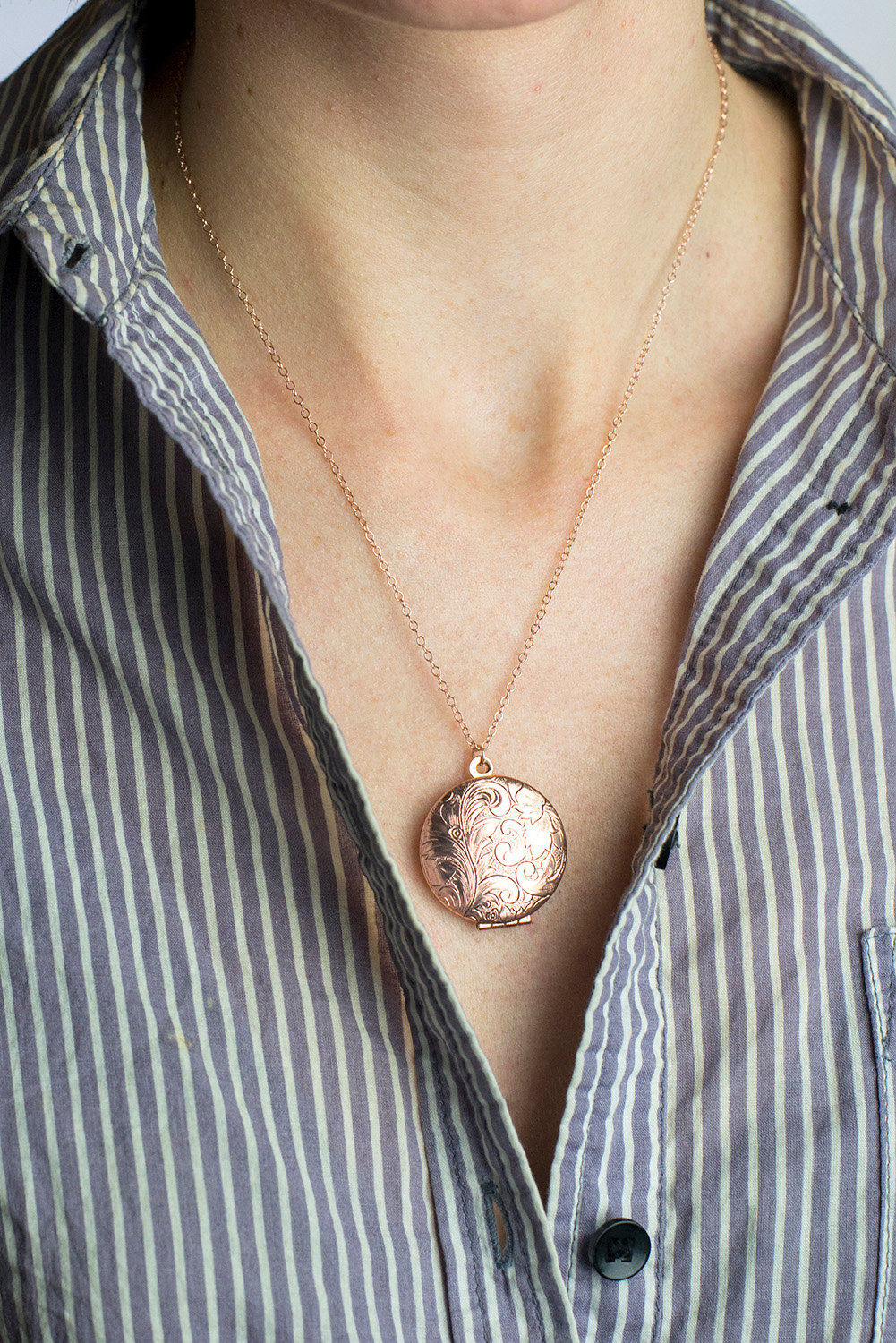 Rose Gold Picture Locket Necklace Personalize Your Locket - Etsy UK