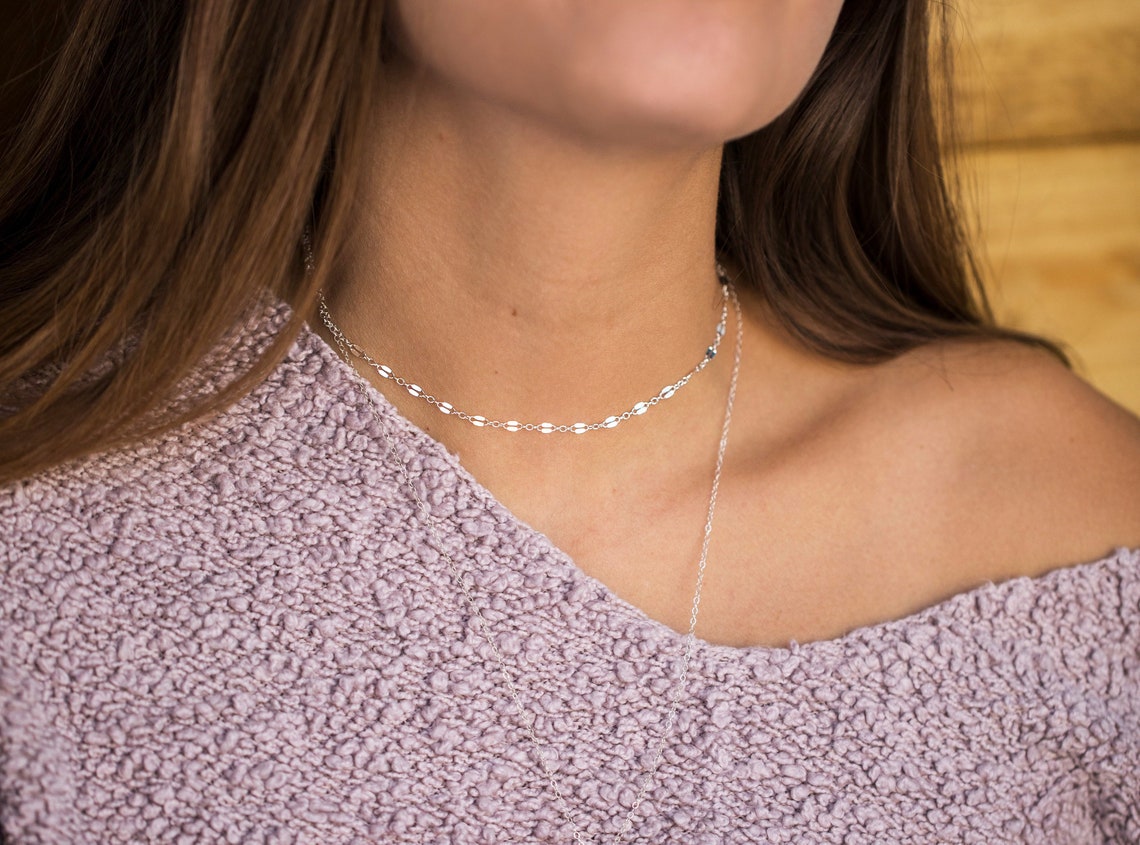 Dainty Choker Necklace in 14k Gold Filled or Silver Choker - Etsy