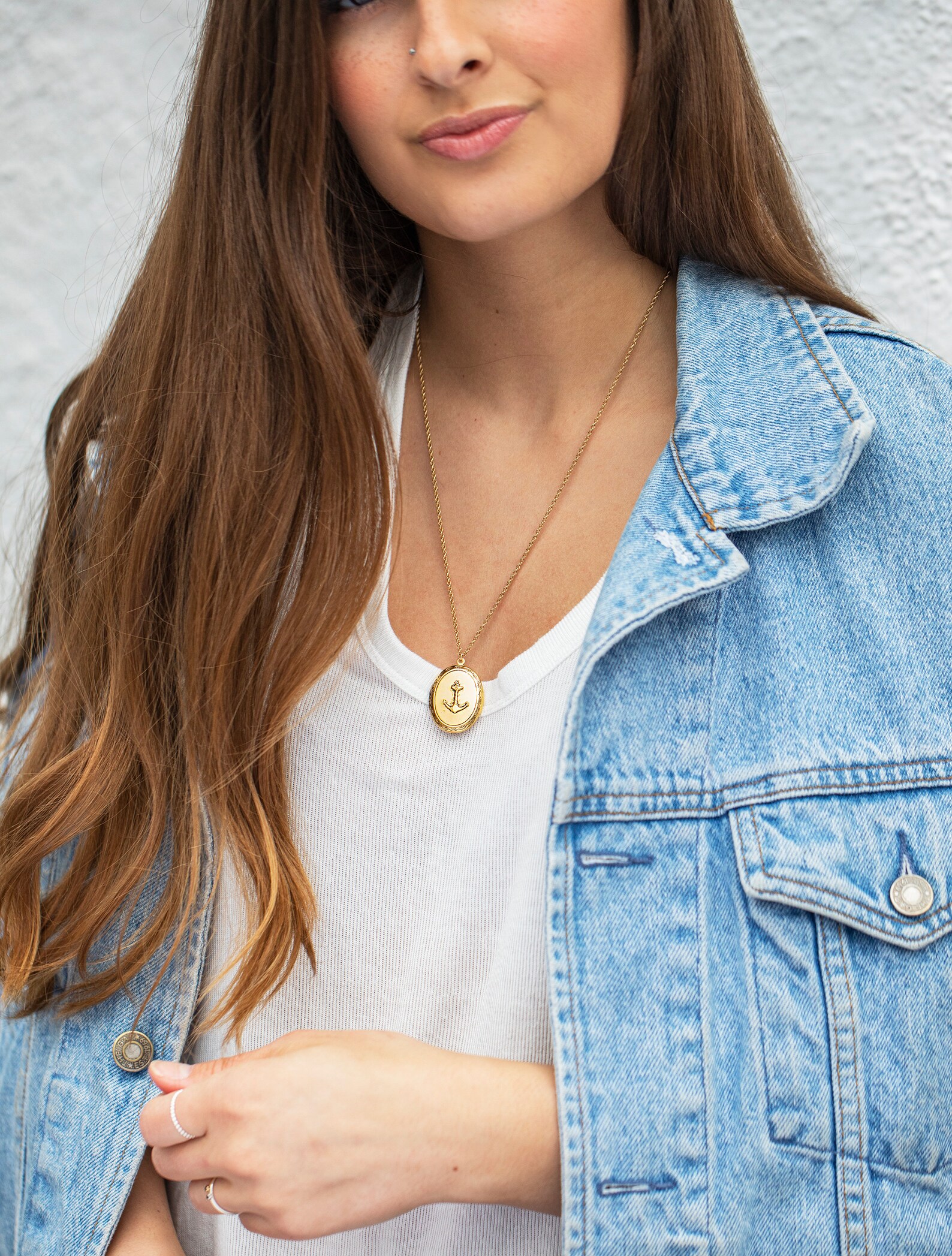 Anchor Necklace Nautical Sailor Gold Anchor Locket Vintage - Etsy