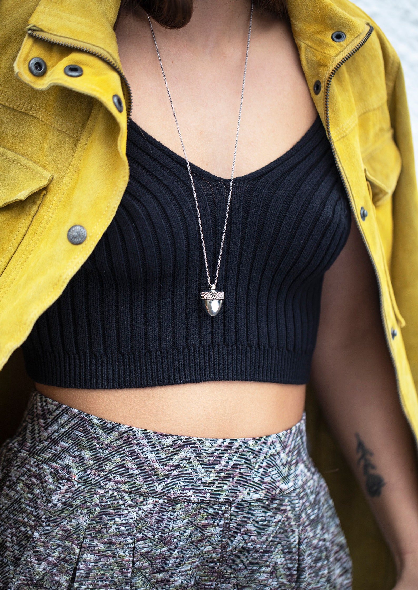 Long Gold Acorn Pendant Cremation Necklace Mourning Jewelry | Etsy