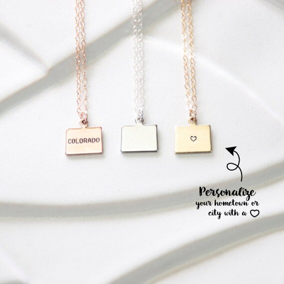 Etsy state necklaces store