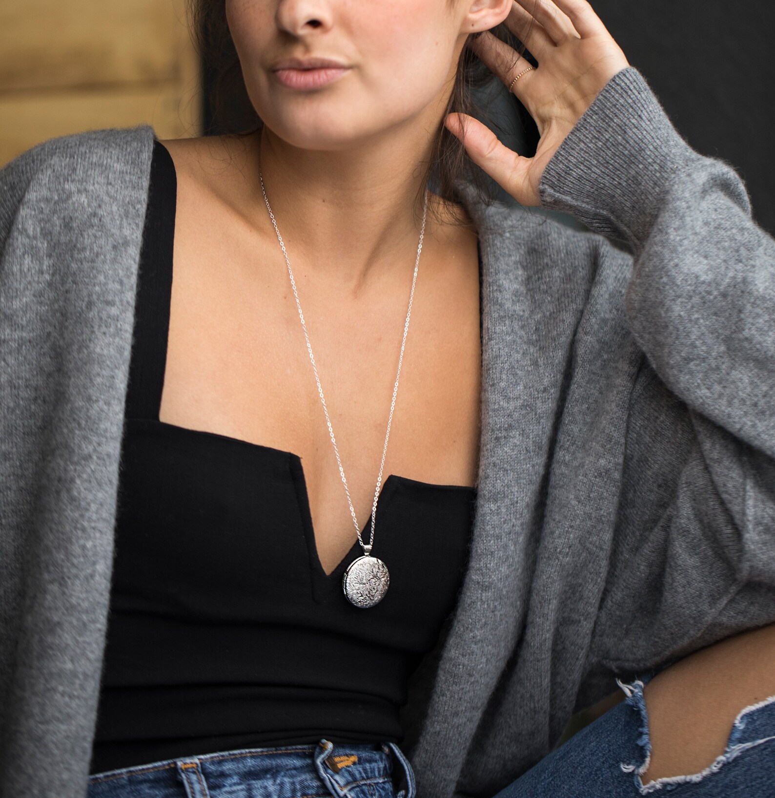 Silver Locket Sterling Chain Jewelry Gifts for Women Gold - Etsy