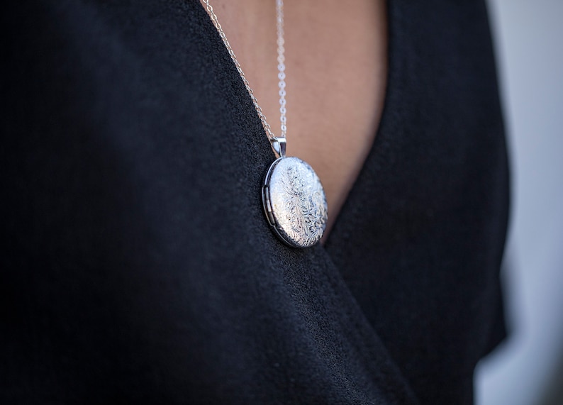 Silver Locket Sterling Chain Jewelry Gifts for Women Gold - Etsy