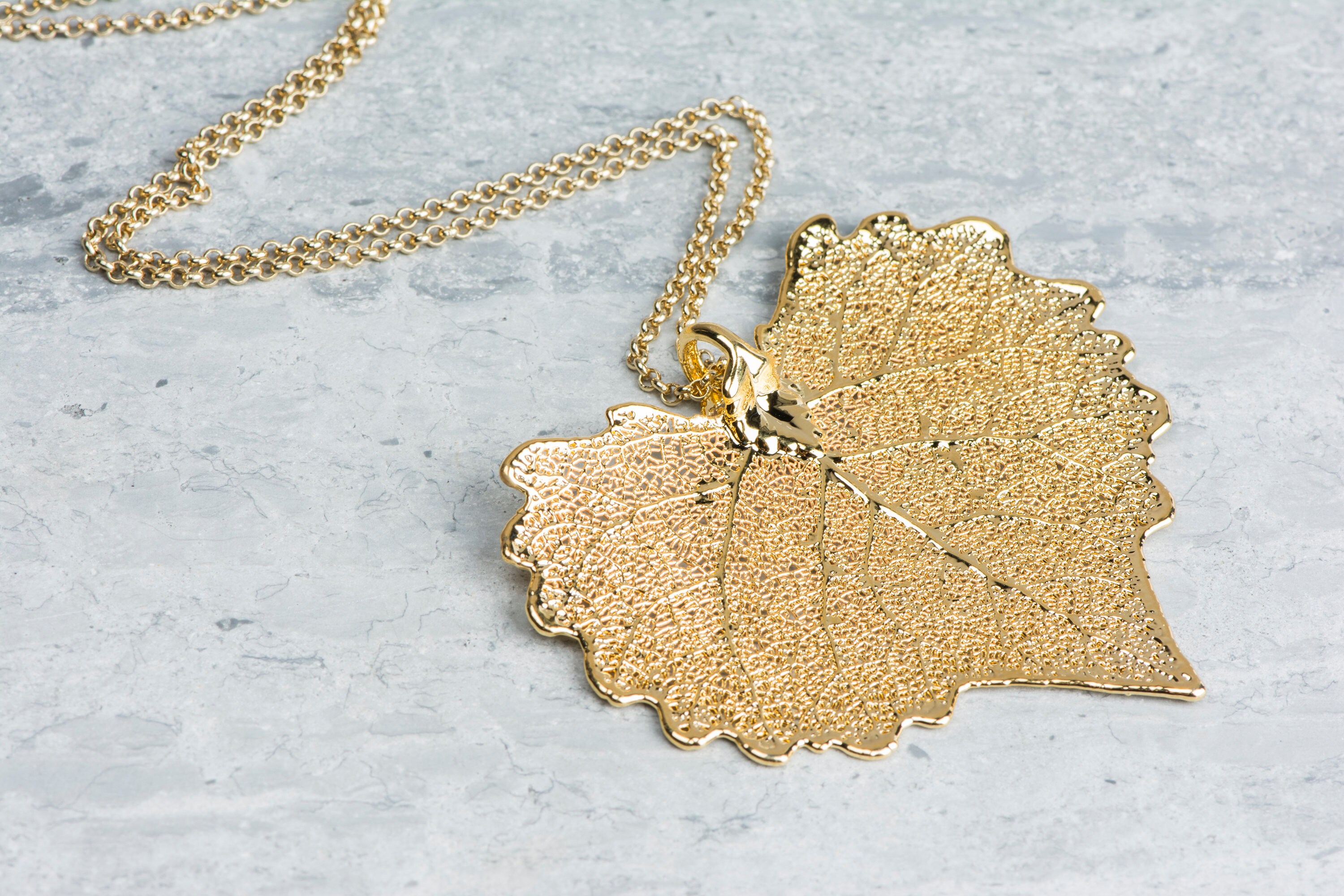 Leaf Pendant Necklace Nature Jewelry Long Necklace Large - Etsy Canada