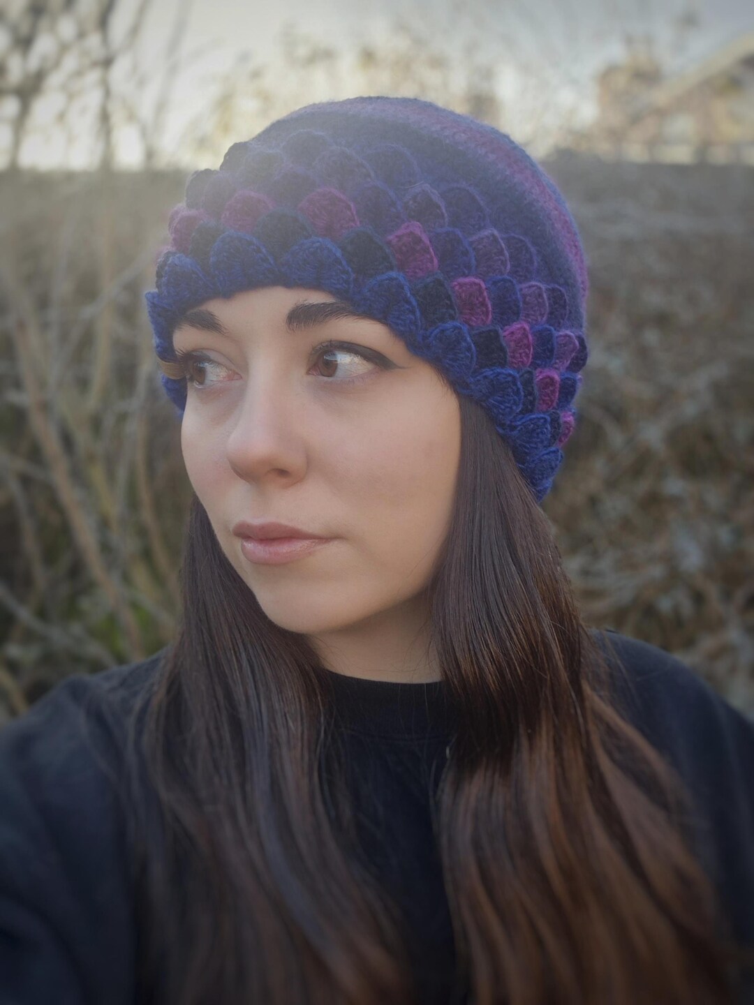 Handmade Crocheted Dragon Scale Beanie - Customisable Colours & Sizes ...