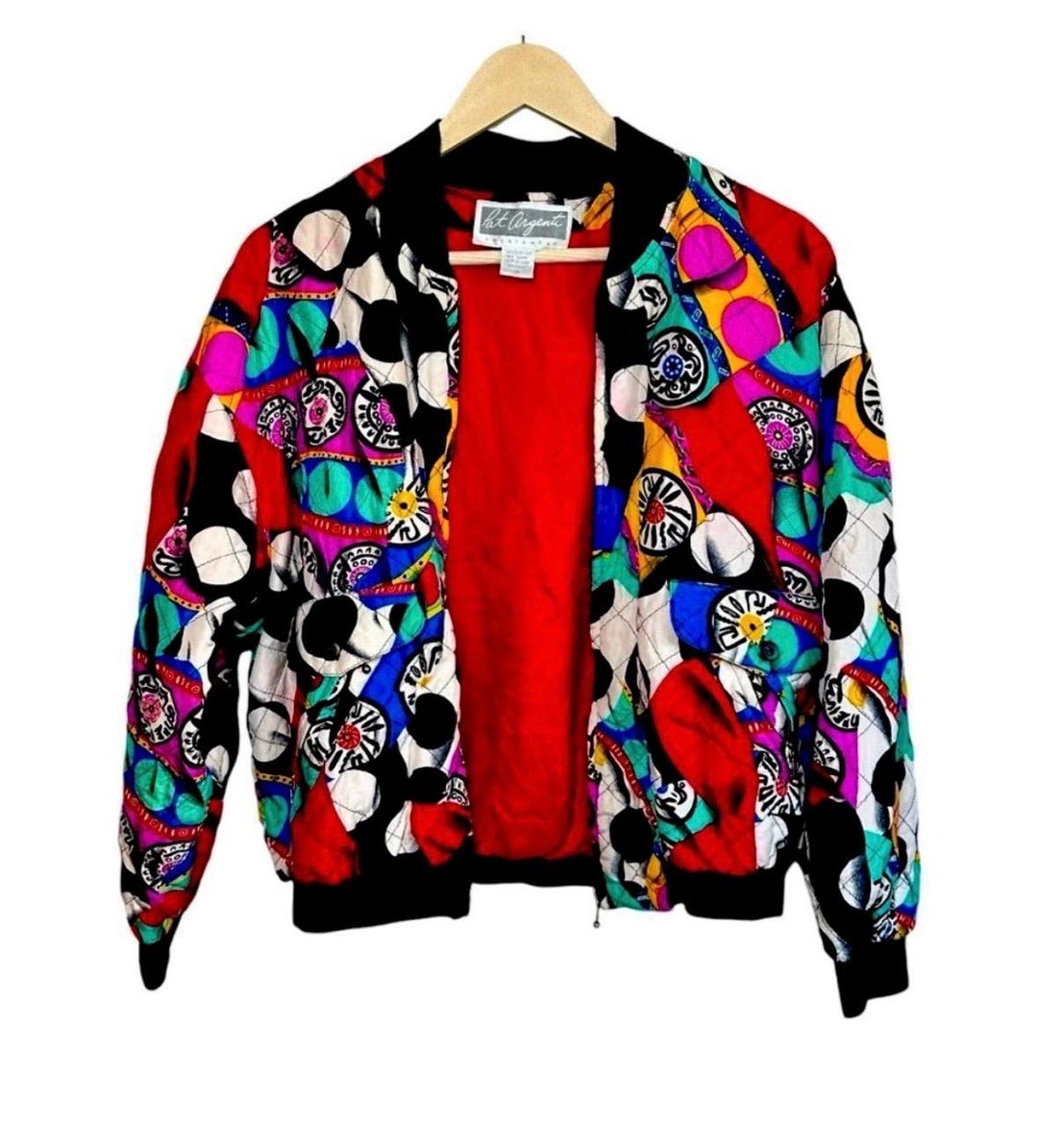 Vintage Jacket 90's Abstract Bomber Streetwear Jacket Graffiti Pop-art ...