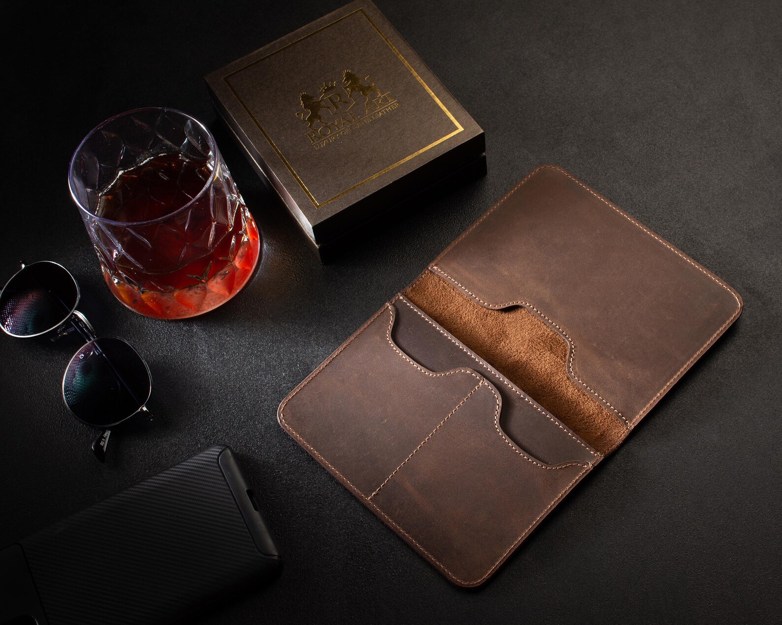 Custom Leather Passport Cover, Full Grain Leather Passport Holder for ...