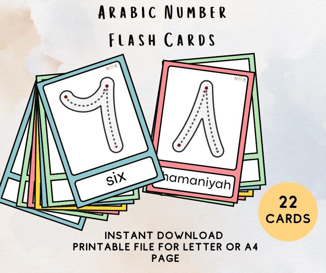 Arabic Number Flashcards: Islamic Learning Cards for Kids (PDF Download ...