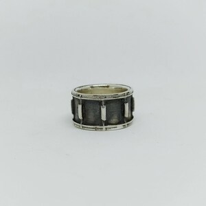 Snare Drum Ring 925 Sterling Silver Solid Body Ring music Ring rocker ...