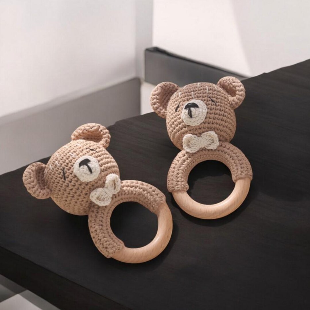 Baby Rattle Toy, Toy Bear, Crochet Massager. Baby Doll Cradle - Etsy