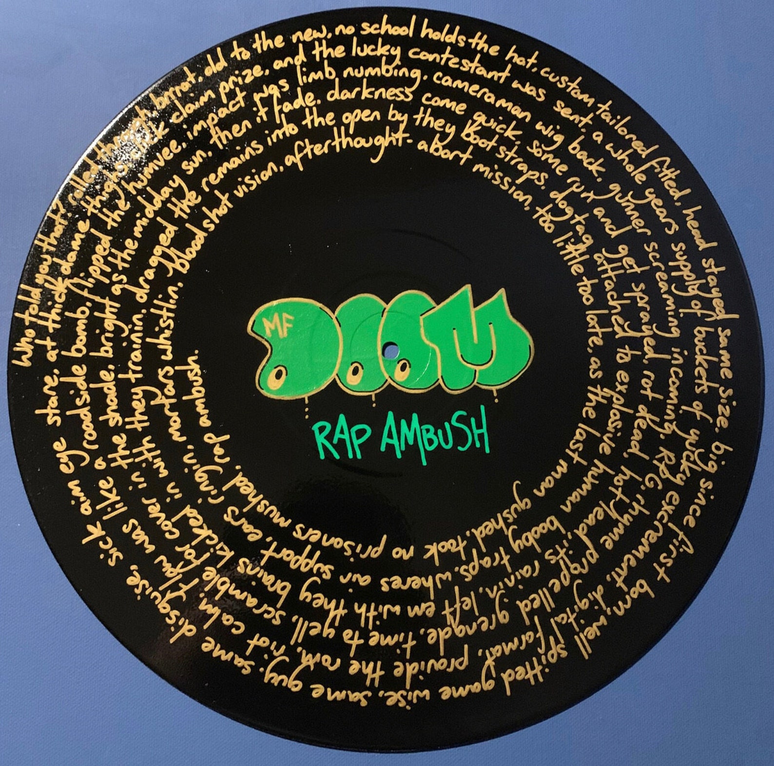 MF DOOM Rap Ambush Hand Painted Lyrics Painting on Vinyl - Etsy