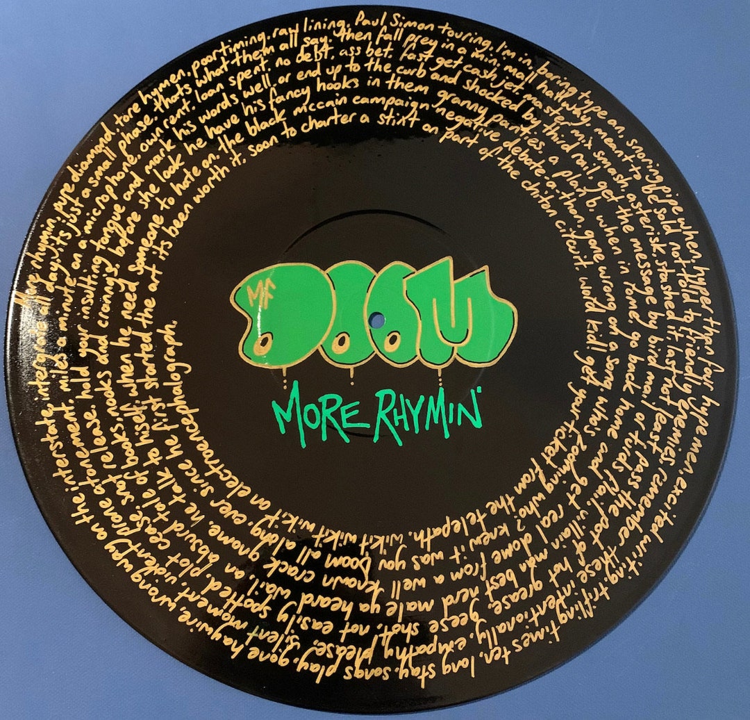MF DOOM More Rhymin Painted Lyrics Painting on Vinyl Record - Etsy