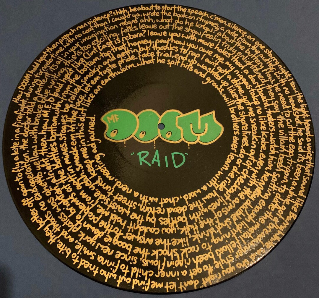 MF DOOM Raid Painted Lyrics Painting on Vinyl Record - Etsy