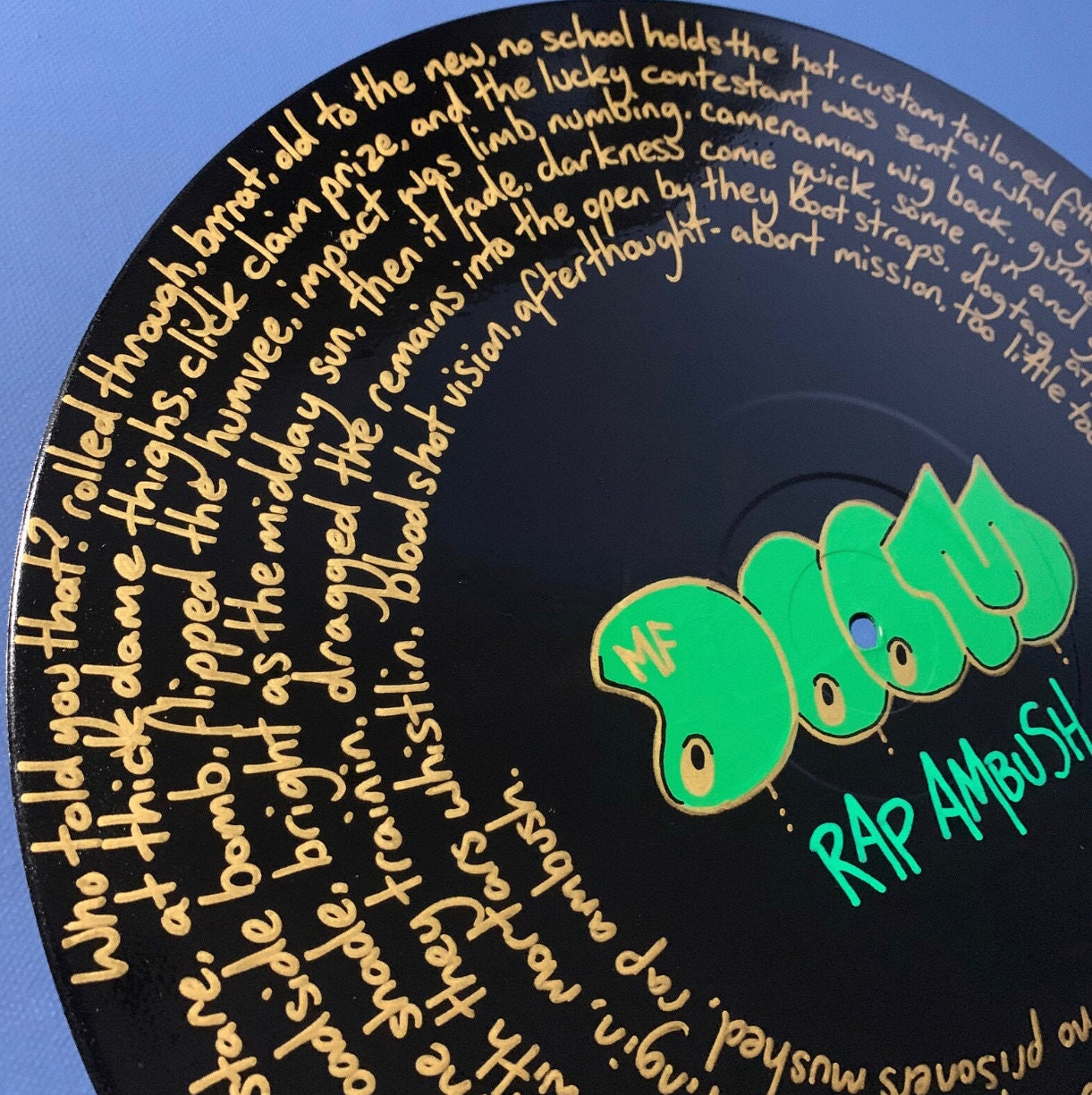 MF DOOM Rap Ambush Hand Painted Lyrics Painting on Vinyl - Etsy