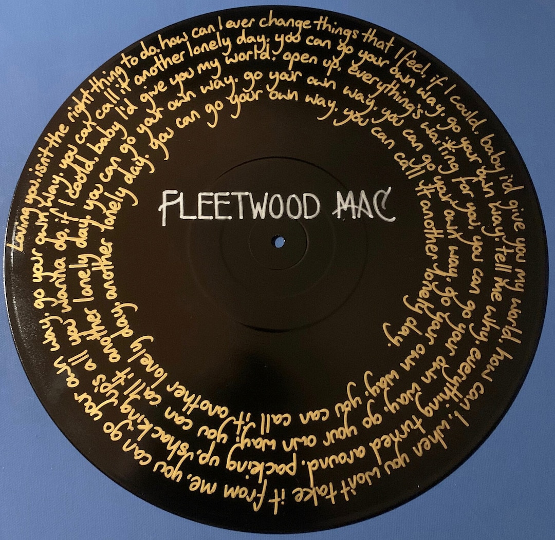 Fleetwood Mac Go Your Own Way Hand Painted Lyrics Painting on Vinyl ...
