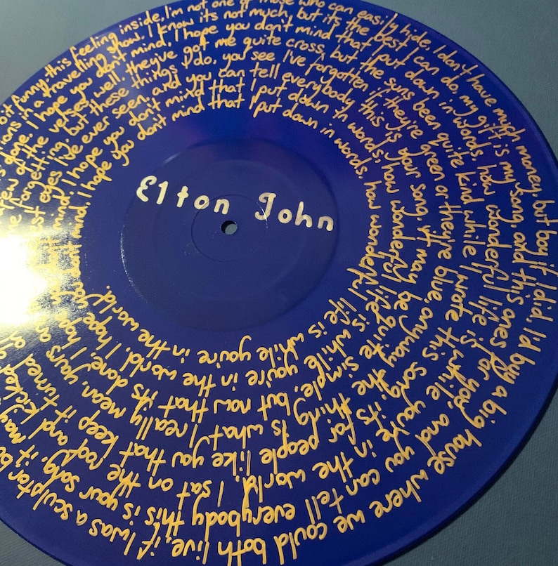 Elton John Your Song Hand Painted Lyrics Painting on Vinyl Record - Etsy