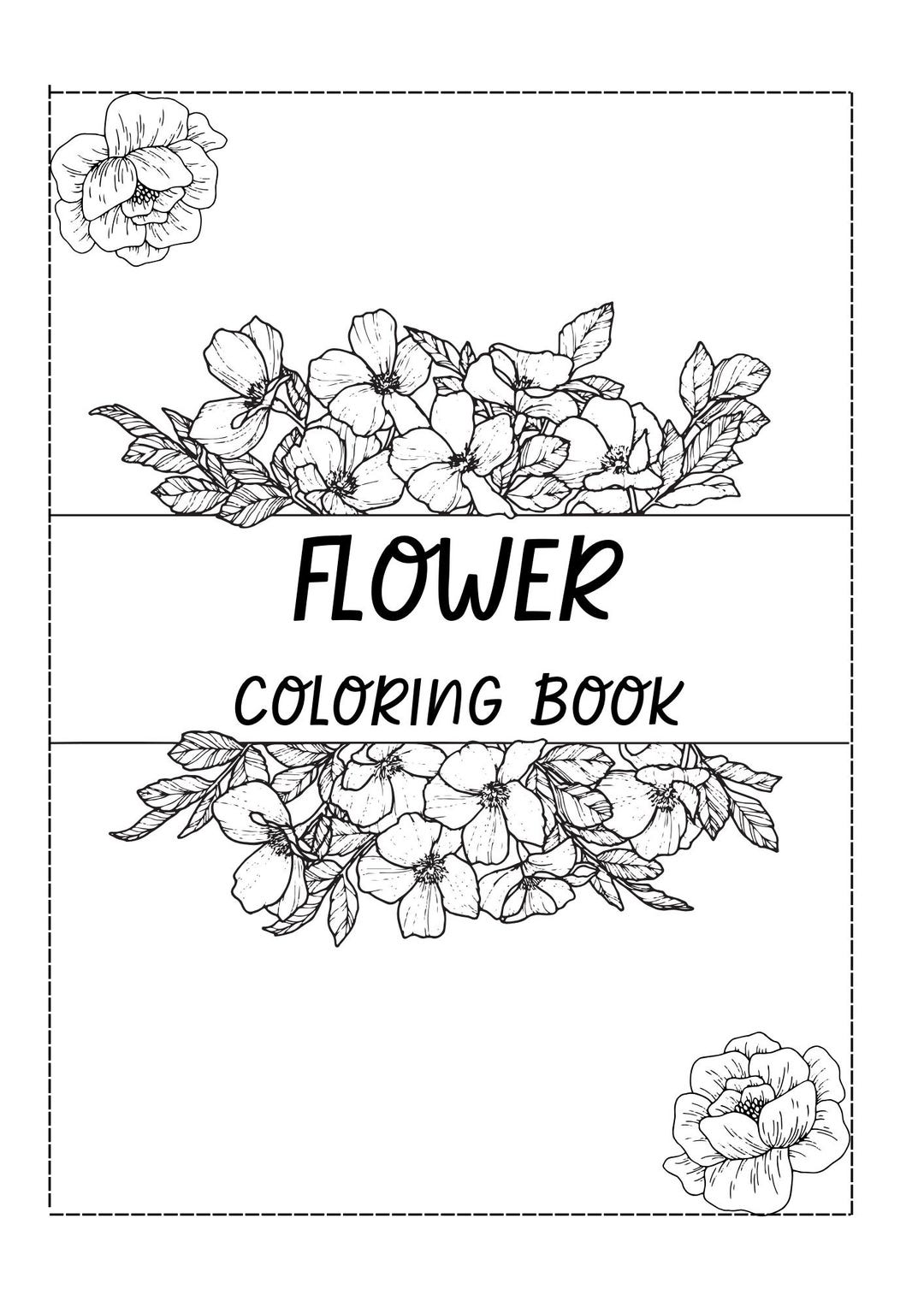 Floral Colouring Book Template 48 Pages - Etsy