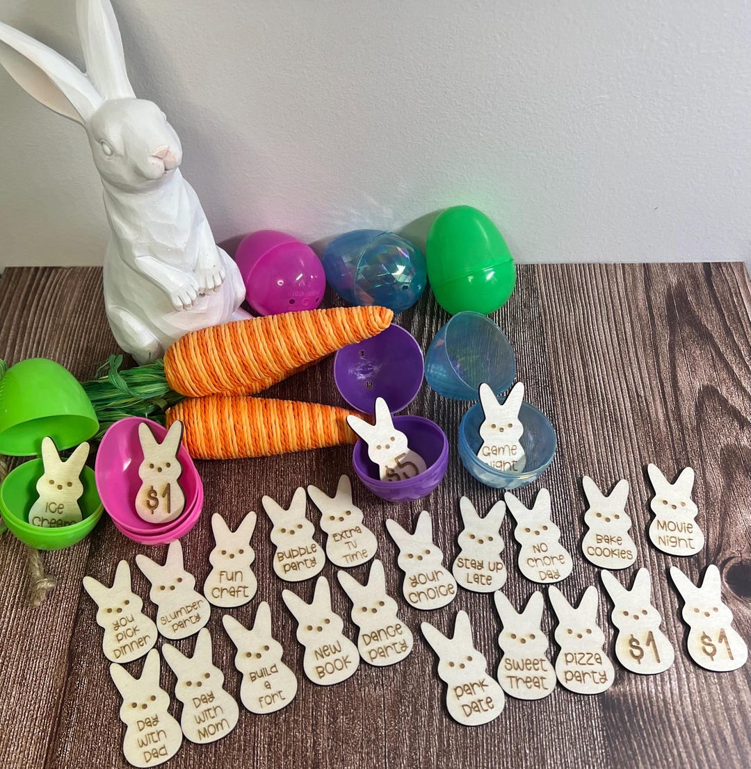 Easter Egg Prize Tokens - Wooden Engraved Tokens - Etsy