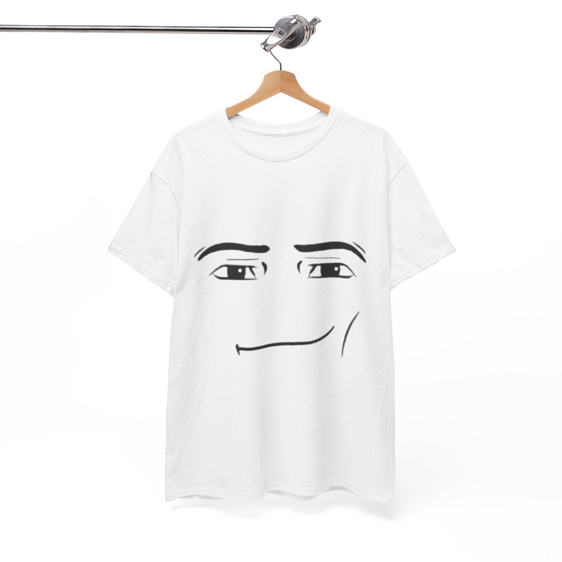 Roblox Man Face Meme Unisex Tee Shirt, Funny Cotton Top for Men and ...