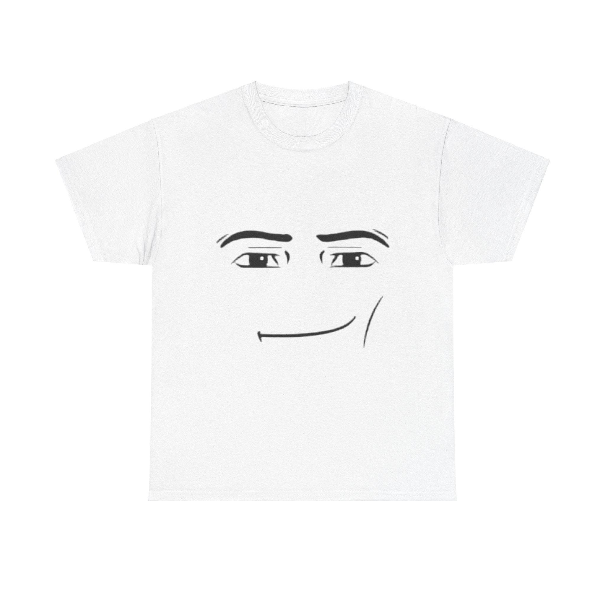 Roblox Man Face Meme Unisex Tee Shirt, Funny Cotton Top for Men and ...