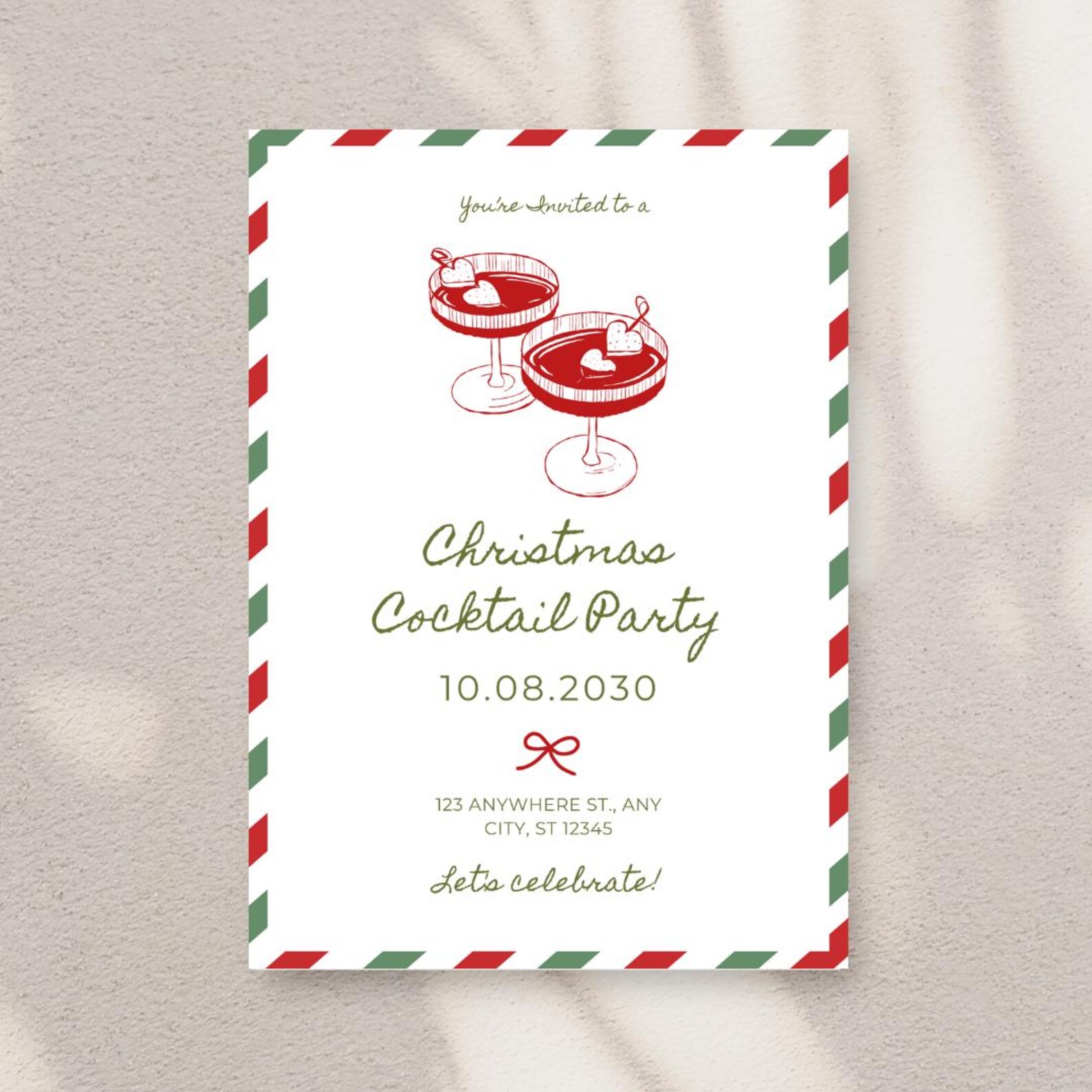 Christmas Party Invite - Minimalist - Digital Template - Digital ...