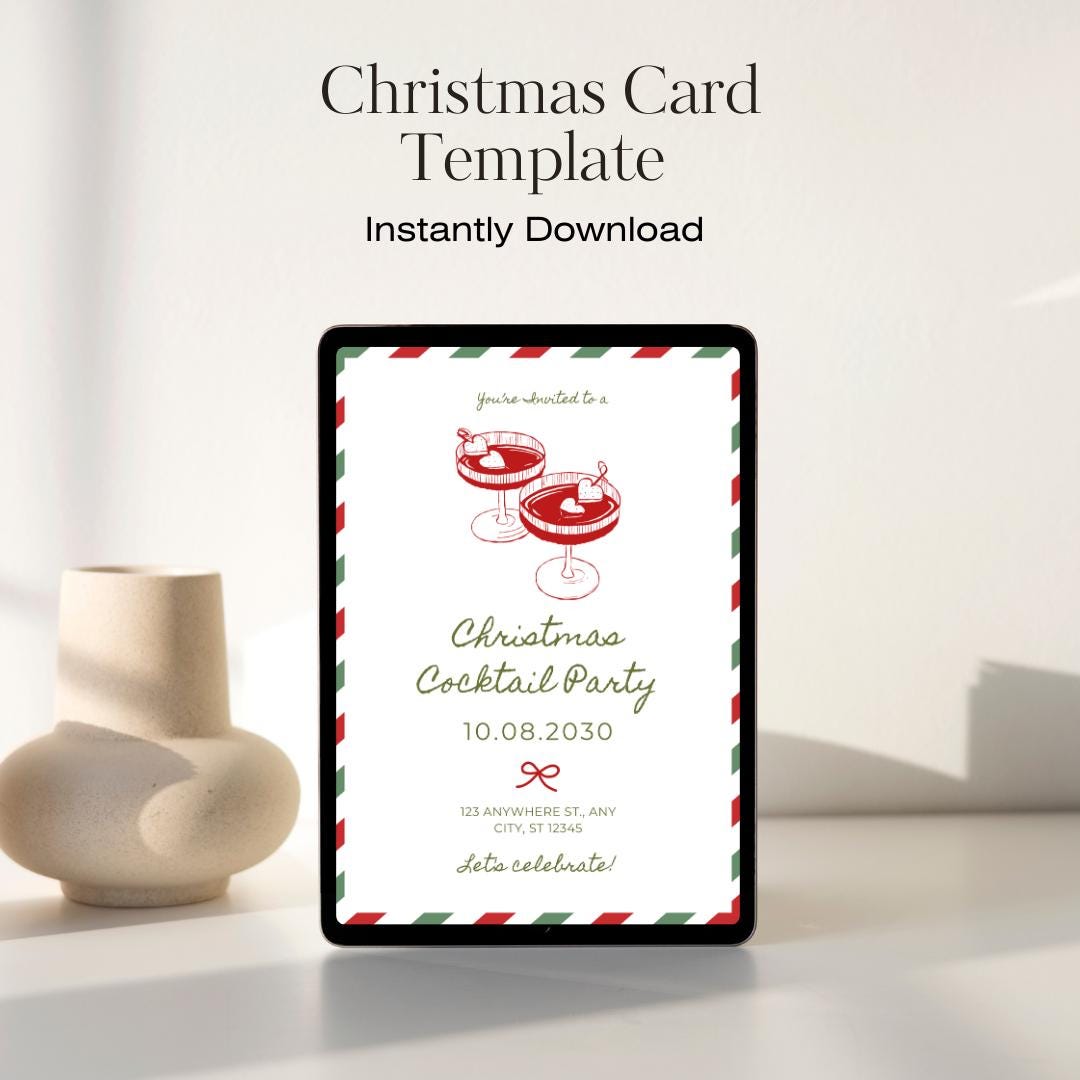 Christmas Party Invite - Minimalist - Digital Template - Digital ...