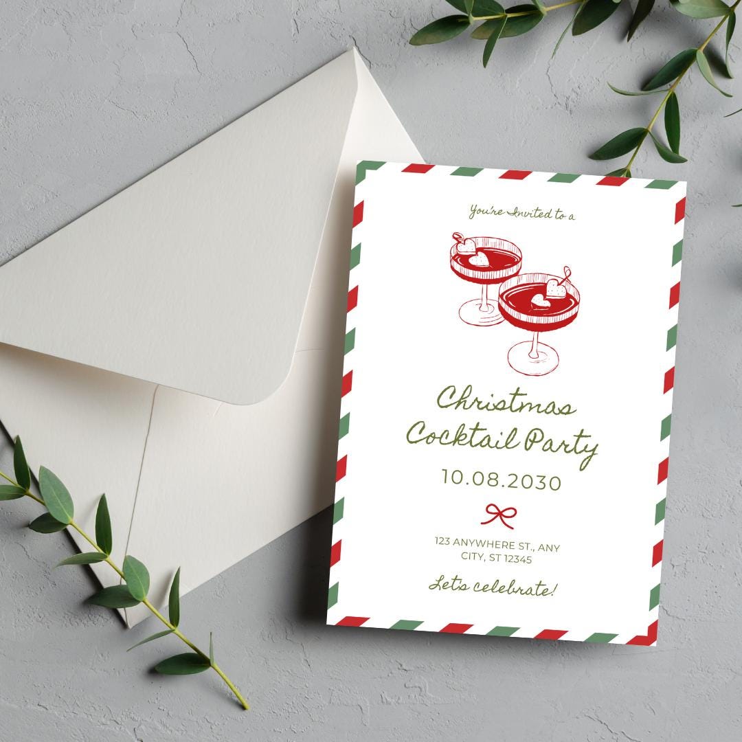 Christmas Party Invite - Minimalist - Digital Template - Digital ...
